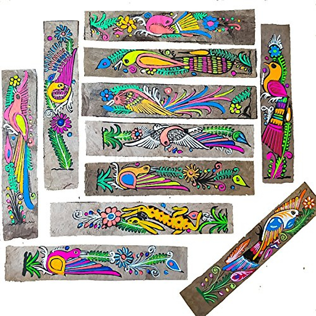 Amate Bookmarks by Jacq & Jürgen 5 Pack Hand Painted Mexican Unique Art