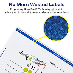 Avery Durable Waterproof Rectangle Labels with Sure Feed, 5" x 6", 50 Oil and Tear-Resistant Waterproof Labels, Laser/Pigment-Based Inkjet Printable Labels