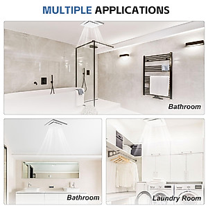 POWERENG Bathroom Ventilation Fan, 141CFM 0.7Sones Ceiling Mount Exhaust Fan,Bathroom Ceiling Fan,4 Inches Duct,White.