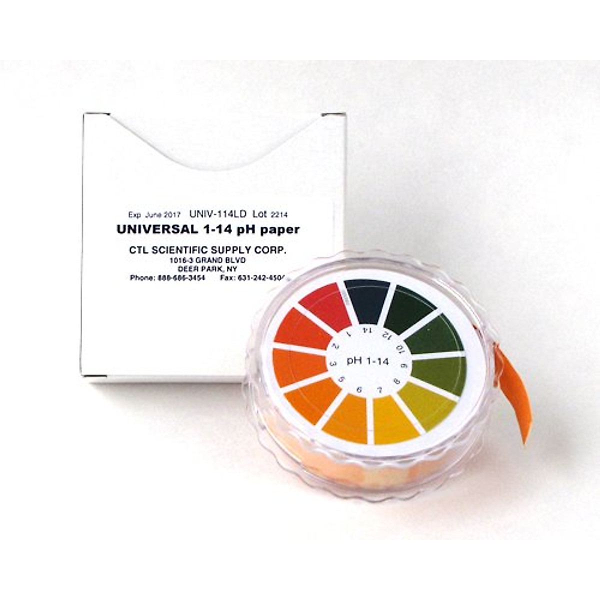 CTL Scientific, UNIV-114LD, Universal pH 1-14 Paper (26 Feet X 5/8 Inch), Roll of 26 Ft Length X 5/8 Inches