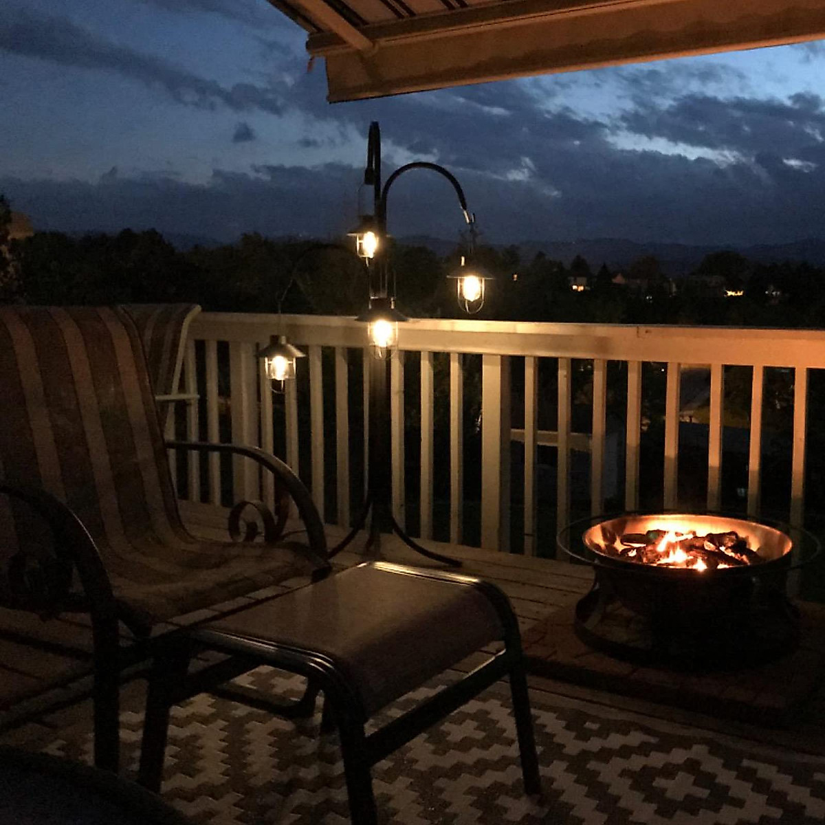 NINXIAO 2 Pack Solar Lantern lamp Outdoor Metal Solar Hanging Lamp LED Lights with Warm White Edison Bulb Design for Patio Garden Yard Porch Pathway (Copper)