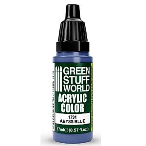 Green Stuff World – Acrylic Color Paint Abyss Blue 1791 for Models and Miniatures