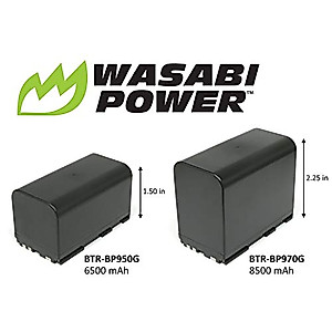 Wasabi Power Battery (2-Pack) Charger for Canon BP-970G, BP-975 & Canon EOS C100 Mark II, EOS C300 PL, EOS C500 PL, GL2, XF200, XF205, XF300, XF305, XH A1S, XH G1S, XL H1A, XL H1S, XL2, RED Komodo 6K