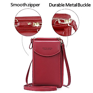 WTSHOPME Crossbody Phone Bags for Women Small PU Leather Cellphone Purse Wallet