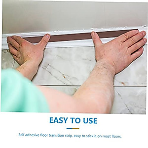 DOITOOL 4pcs Floor Trim Encaustic Tile Flooring Floor Flat Divider Strip Flooring Transitions Laminate Floor Strip Transition Piece Floor Transition Strip Flooring Transition Strip PVC