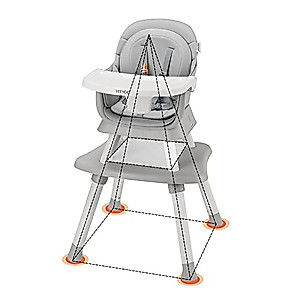 VEEYOO Baby High Chair 6 in 1, Convertible high Chair/Dinning Booster Seat/Toddlers Table & Chair Set with Easy Clearance, Removable Tray, Adjustable Legs, Safety Harness for Girl/boy