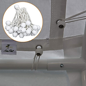 Abba Patio Carport Replacement Top Canopy Cover for Garage Shelter with Fabric Pole Skirts and Ball Bungees, 12 x 20 Feet, White