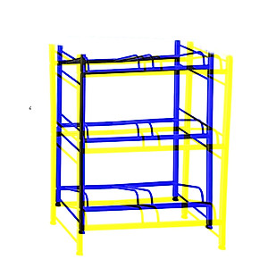 8-Tray Water Jug Rack, Storage 5 Gallon Water Cooler Bottle Holder Stand, 4-Tiers with 2-Rows Heavy Duty Carbon Steel 5 Gal Water Bottle Organizer for Home, Office, Kitchen, Warehouse, Black