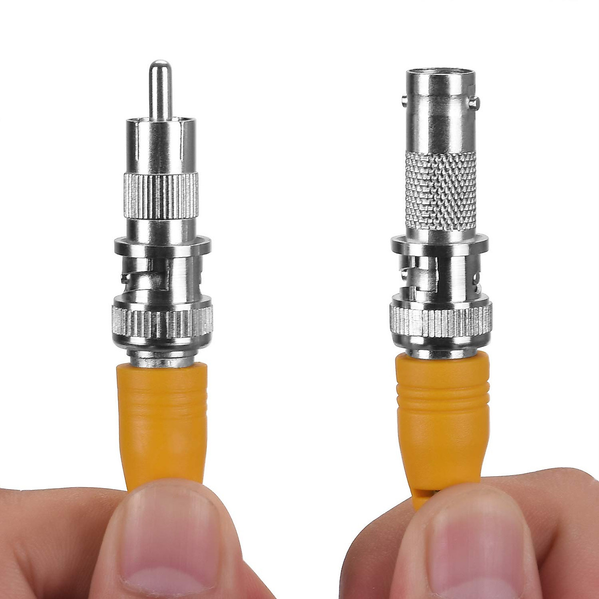 HISVISION 4 Pack 100ft BNC Video Power Cable, Security Camera Wire Cord Extension Cable, 8pcs BNC Connectors and 100pcs Clips for Surveillance System