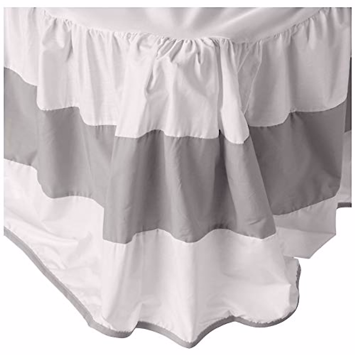 Baby Doll Lodge Collection Round Crib Skirt/Dust Ruffle in Grey (1200rdr-grey)