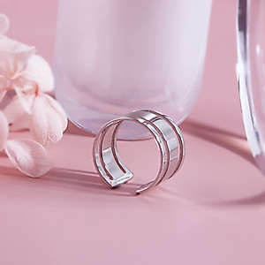 Helen de Lete Simple Cut-out S925 Sterling Silver Adjustable Ring