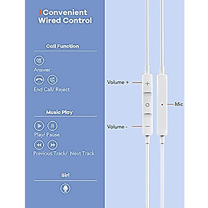 [2 Packs] -Apple Earbuds [Apple MFi Certified] with 3.5mm Connector Wired Earbuds (Built-in Microphone & Volume Control) Headphones Compatible with iPhone, iPad, Android, Computer, Support All System