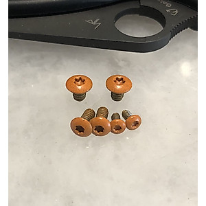 Flat Orange Screws Set For Spyderco Para 3 FRN Lightweight Knife C223PBK 6pcs