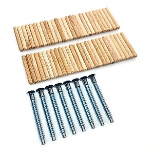 ReplacementScrews Hardware Kit Compatible with IKEA KALLAX 4 x 4 Shelf Unit 102.758.62 - All Screws (104321) and Dowels (101339)