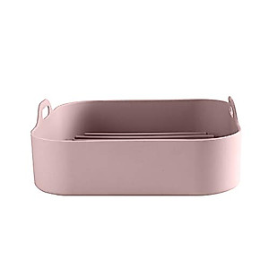 EMVANV Air Fryer Pot, Silicone Square Replacement Basket Grill Pan Baking Microwave Oven Square Tray Air Fryer Oven Accessories