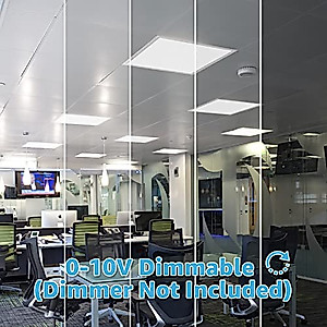 Art3d 2x2FT LED Flat Panel Light, Selectable CCT 3000/4000/5000K, 0-10V Dim 5500LM Flush Mount Ceiling Light, UL&ETL Listed, 1 Pack