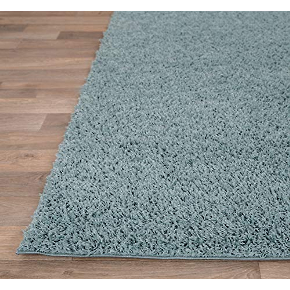 Rugshop Solid Cozy Plush Shag Area Rug 5' x 7' Blue