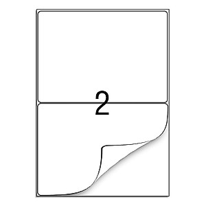 BESTEASY 200 Round Corner Half Sheet Self Adhesive Shipping Labels for Laser and Ink Jet Printers, White Blank (100 Sheets, 200 Labels)