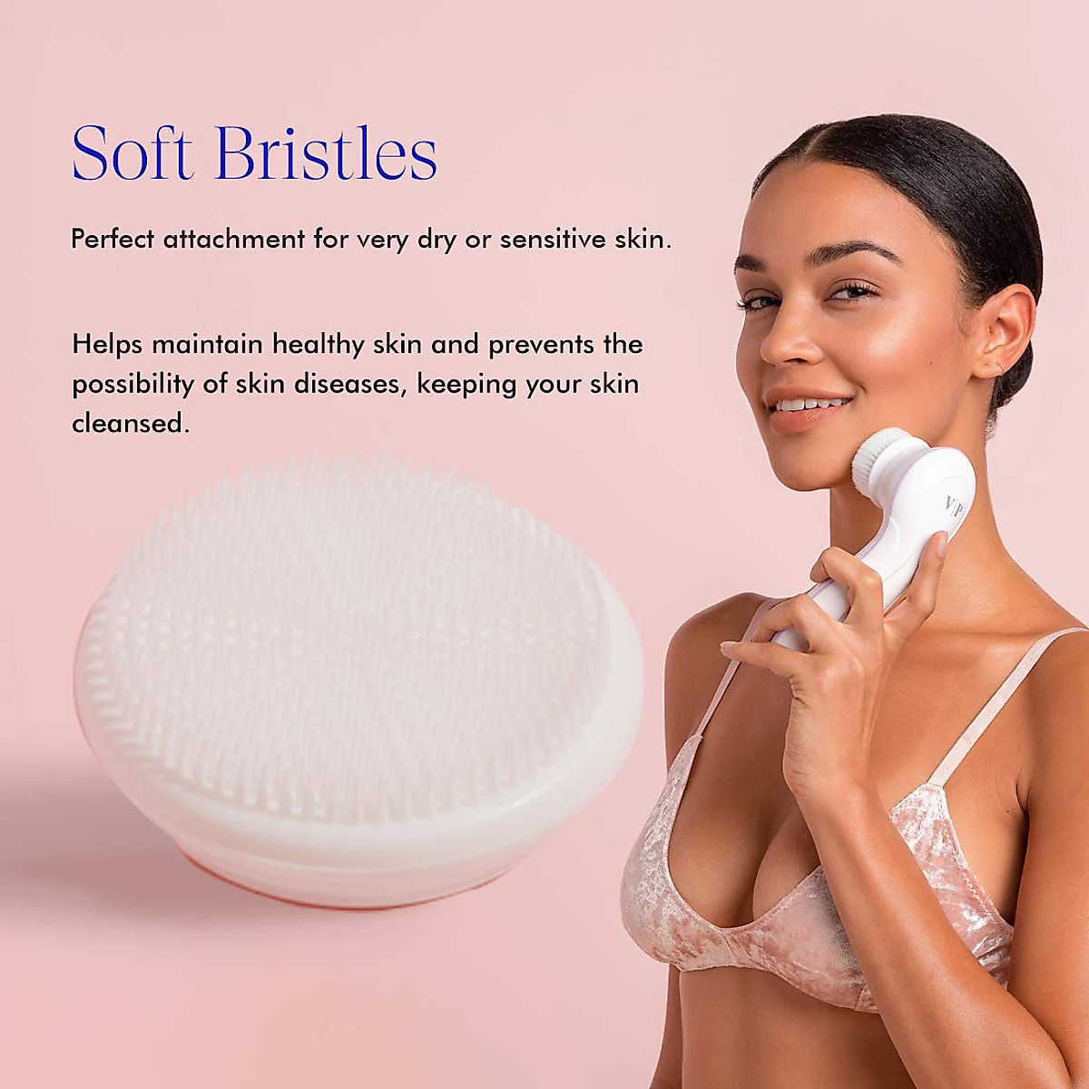 Vanity Planet Replacement Silicon Facial Brush Head compatible with Ultimate Skin Spa & GlowSpin, Water Resistant, Quick-Drying