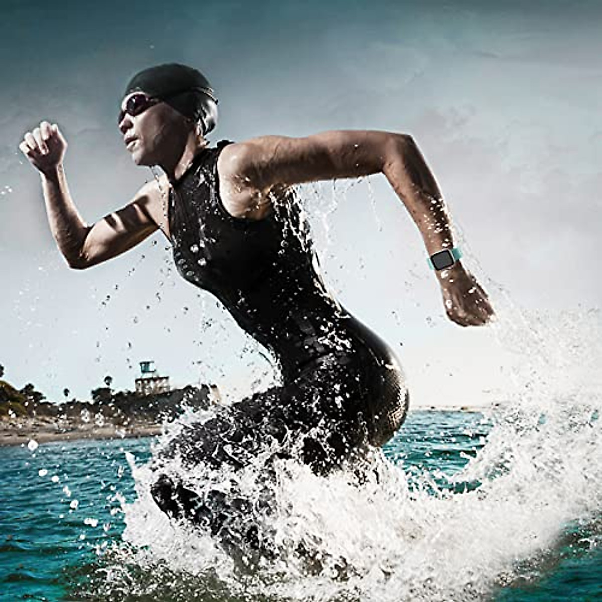 Sport Bands Compatible with Apple Watch Band 49mm 45mm 44mm 42mm 41mm 40mm 38mm for Women Men,Soft Silicone Waterproof Wristband Strap Compatible for iWatch Series Ultra 8 7 6 5 4 3 2 1 SE,Black