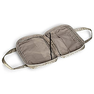 Quilted Champagne Tone Large Print Faux Leather Purse Style Bible Case Cover