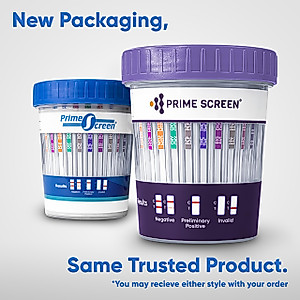 Prime Screen Urine Drug Test Compact Cup 16 Panel Kit (AMP,BAR,BUP,BZO,COC,mAMP,MDMA,MOP/OPI,MTD,OXY,PCP,THC, ETG, FTY, TRA, K2) -CDOA-9165EFTK (5)
