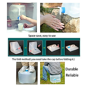 Cedilis 2 Pack 5.3 Gallon Collapsible Water Container with Spigot, Food Safe Water Storage Jug, BPA-Free Camping Water Storage Jug Canteen for Outdoor Hiking & Emergency, Portable, Foldable