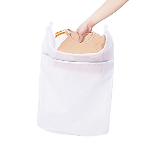 Mesh Laundry Bag Hanging Laundry Hamper Travel Laundry Bag, Machine Washable Dirty Clothes Organizer with Handles,Collapsible Clothes Bag for Travel, Campand Fitness beach