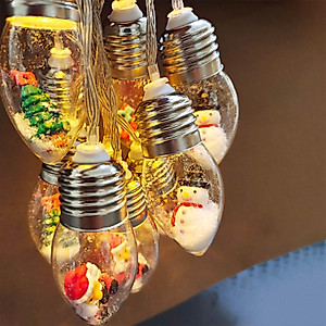 MDNZCTH Christmas LED String Lights Colored Snowman Santa Lights String Christmas Tree Decoration Bulbs Hanging Lighting Christmas String Lights