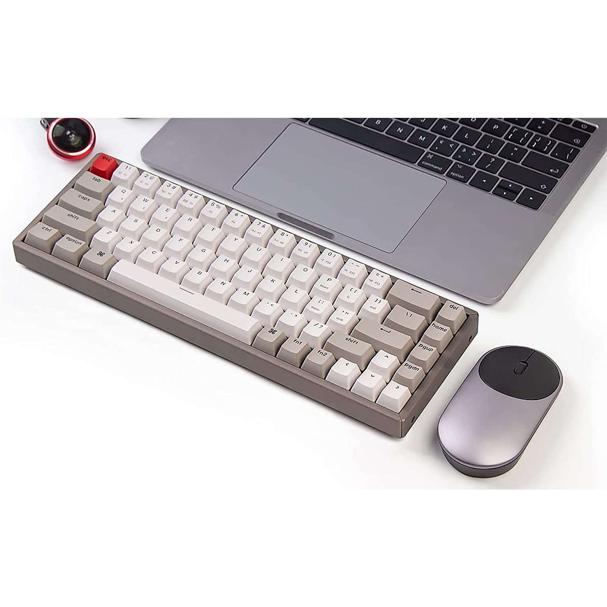 Keychron K6 65% Compact 68-Keys Aluminum Frame Wireless Mechanical Keyboard for Mac, Bluetooth, Multitasking, Wired Gaming Keyboard for Windows Non-Backlit with Keychron Brown Switch