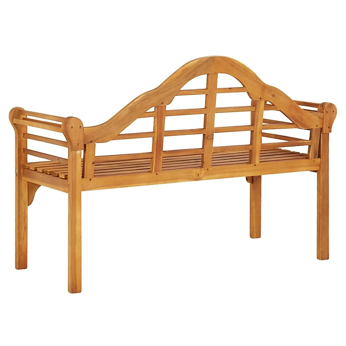 Tidyard Patio Bench, Acacia Wood Park Bench with Armrest and Backrest, Wooden Outdoor Bench Chair for Garden Entryway Yard Porch Backyard 49.2 x 22 x 34.4 in