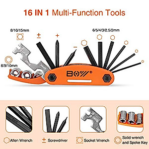 Bicycle Repair Bag & Bicycle Tire Pump, Home Bike Tool Portable Patches Fixes, Fixe, Inflator, Maintenance for Camping Travel Essentials Tool Bag Bike Repair Tool Kit Safety Emergency All in One Tool