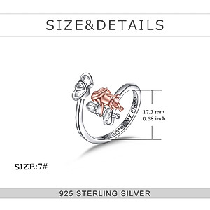AXELUNA 925 Sterling Silver Sisters Ring Adjustable My Sister My Friend Jewelry Gifts for Women Sisters Gifts from Sister Heart Friendship Rings