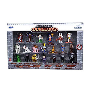 Jada Toys Minecraft Dungeons Nano Metalfigs 1.65" Die-cast Collectible Figures 20-Pack Wave 4, Toys for Kids and Adults Silver