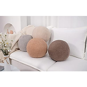 Nordic Simple Modern Home Plush Ball Ornament Pillow (Milk Tea White)