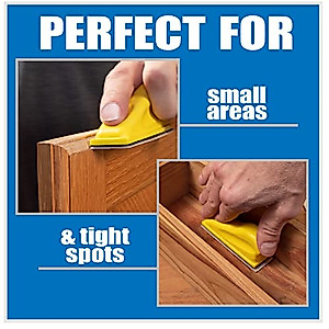 Sanding Mouse Mini Detail Sander with 50 Pre-Cut Gold Sanding Strips • 10 each of The Following Grits are Included: 80, 120, 150, 220 and 400