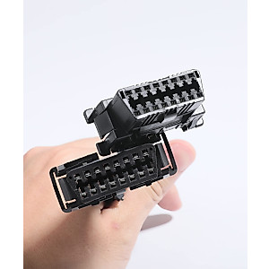 SUJADE YAKEFLY 1FT Thick Wire Underdash Splitter Cable,OBDII 16 Pin Splitter Extension,16pins Male 1 to 2 Female Splitter Y Cable 20awg Thick Wire Underdash Splitter Cable,Fits for Most Cars