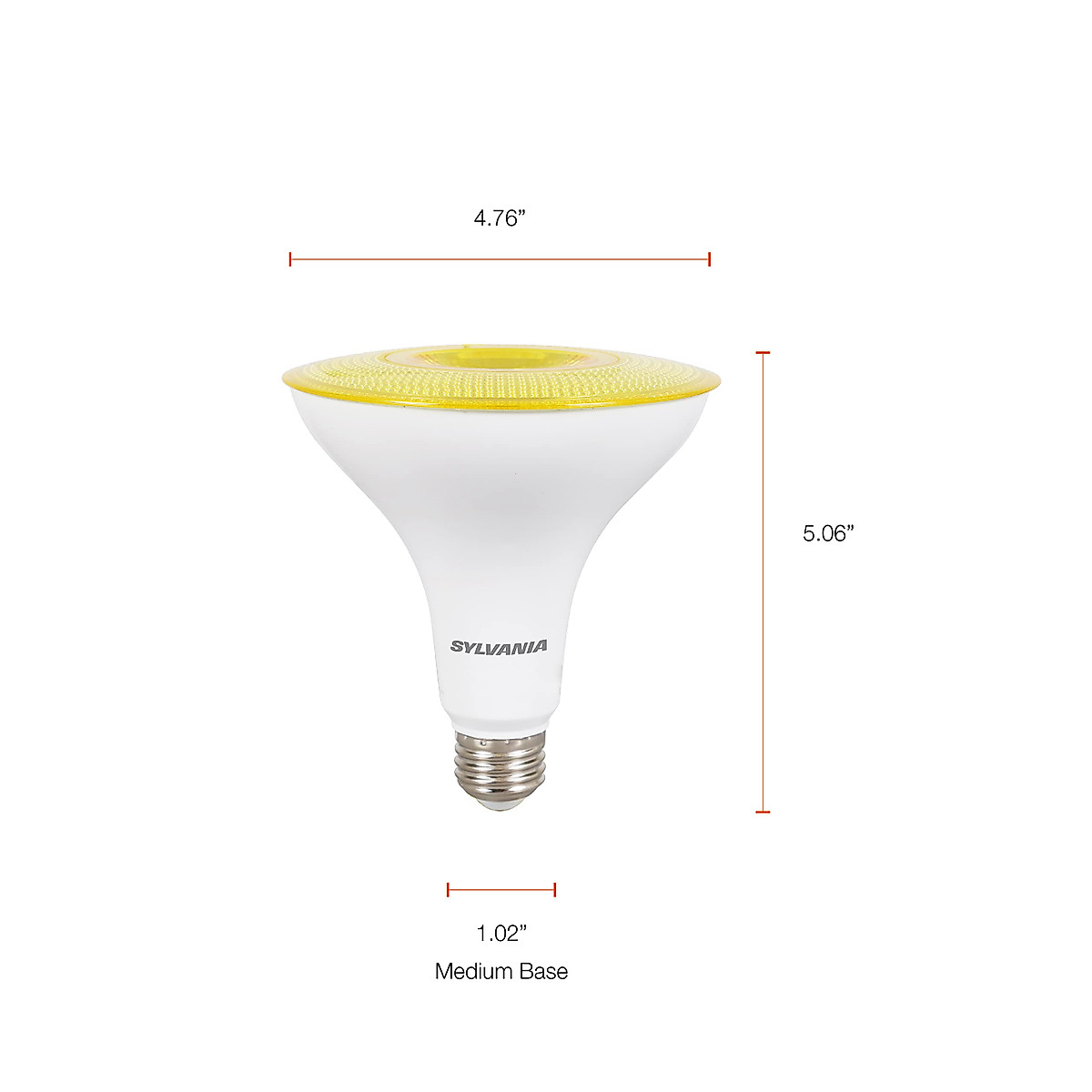 Sylvania LED Flood PAR38 Yellow Bug Light Bulb, Efficient 9W, Non-Dimmable, 5 Year, E26 Medium Base - 1 Pack (40822)