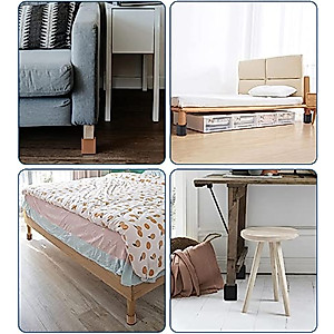 LIRRAS Set of 4 Carbon Steel Furniture Riser, Self Adhesive Mute Pad Sofa Legs, Non Slip Heavy Duty Bed Riser, Adds 5cm Height to Table Cabinet Desk Supports 20,000 lbs (3.7x5 cm/1.5x2 in,Black)