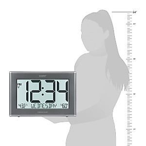 La Crosse Technology 513-21867-INT Extra-Large Slim Atomic Digital Clock with Backlight