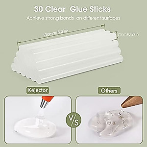 Kejector Hot Glue Gun, Mini Hot Glue Gun kit with 30pcs Glue Gun Sticks, Fast Heating Small Glue Gun, Anti-Drip Glue Gun for Kids DIY School Craft Projects and Quick Home Repairs, 20W
