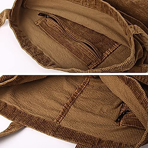 VIIVY VIYIV Women's Canvas Tote Bag Corduroy Large Capacity Shoulder Bag Satchel Hobo Shopping Bags College School Books Bag