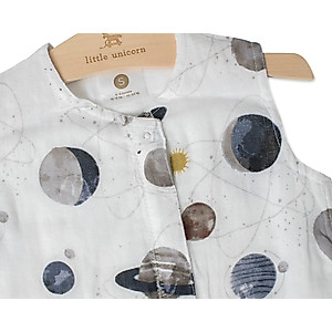 Little Unicorn – Planetary Cotton Muslin Sleep Bag | 100% Cotton | Super Soft and Lightweight | Baby | Size Large: 12-18 Months | Machine Washable | 1.1 TOG