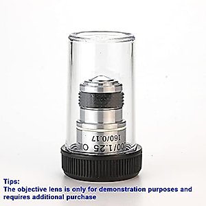 RADHAX Microscope Kit 4pcs Microscope Objective Lenses Lens Protective Case with Thread Microscope Lens Adapters