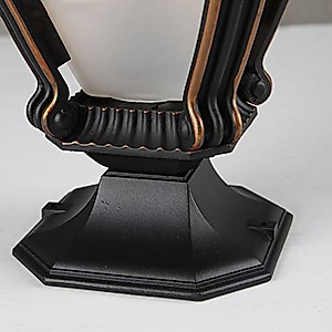 MODEBHD Continental Aluminum Bronze Glass Lantern Outdoor Table Lamp Column Light Aluminum IP54 Waterproof Villa Patio Park Garden Lawn Street Post Light E27 Decoration Illumination Bollard Lamps