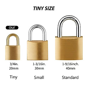 Luggage Lock,WULALACK Small Brass Locks with Keys, 3/4-Inch Body Width Small Padlock, 6-Pack Mini Locks with Same Key