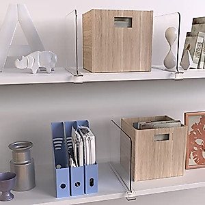 BTSD-home 8 Pack Acrylic Shelf Dividers for Closet Organization Clear Shelf Dividers for Wood Shelves in Bedroom, Kitchen and Office