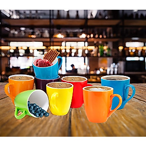 Bruntmor 16 Oz Plain Coffee Mug Set of 6, Large 16 Ounce Ceramic Mugcup Set In Multiple Color, Best Coffee Mug For Your Birthday Gift