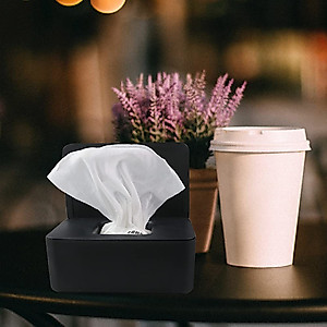 CZWESTC Diaper Wipes Dispenser, Baby Wipe Holder Case, Wipe Container with Sealing Lid Design, Keeps Diaper Wipes Fresh (Black)