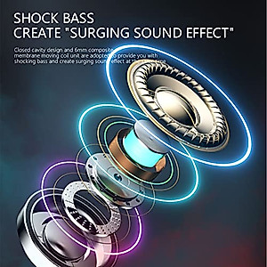 Wireless Earbuds, Bluetooth 5.0 Headphones with Mic, Ear Earphones with Earhook, Digital Led Display Charging Case, Deep Bass Sound Headset for Sport Gym